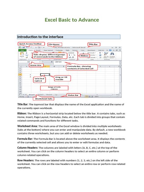 Excel Basic Advance Detail | PDF | Microsoft Excel | Visual Basic For Applications