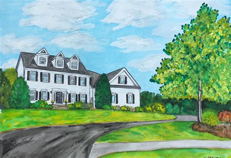 Casa De Acuarela Pintura Personalizada 16x20 Retrato Casero Etsy