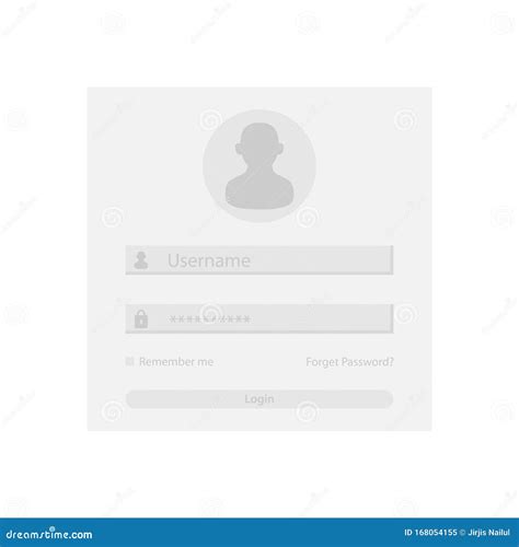 Login Screen And Sign In Form Template For Mobile App Or Website Design Stock Vector