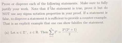 solved prove or disprove each of the following statements