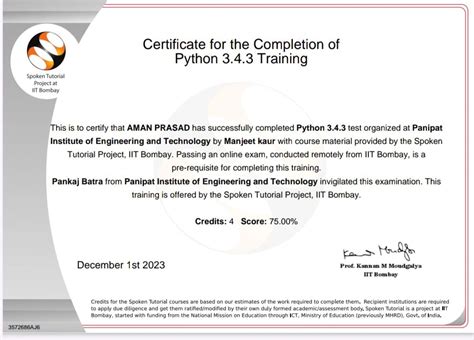 Aman Prasad On Linkedin Python Programming Coding Certification Completed Success Thrilled