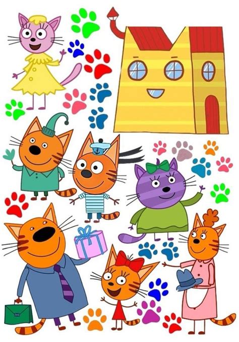 Вафельная картинка три кота в 2025 г Рисунок мультяшных лиц Шаблоны печати Трафарет для торта