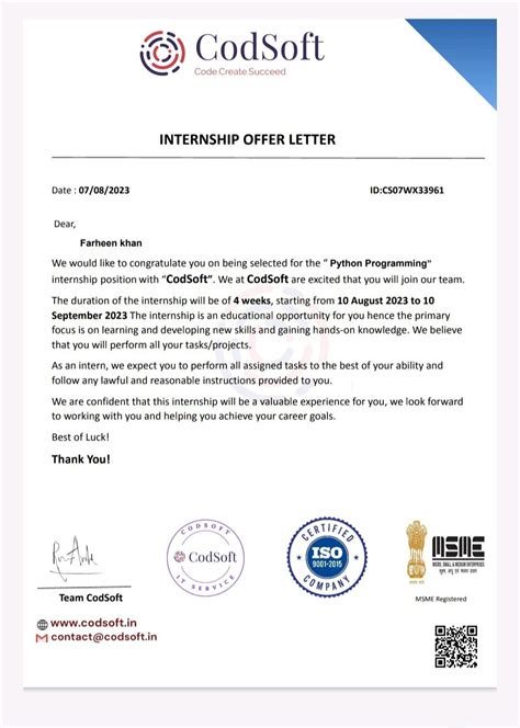 Farheen Khan On Linkedin Codesoft Pythonprogramminglanguage New