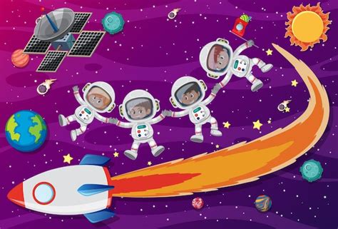 Premium Vector Cartoon Space Background Template