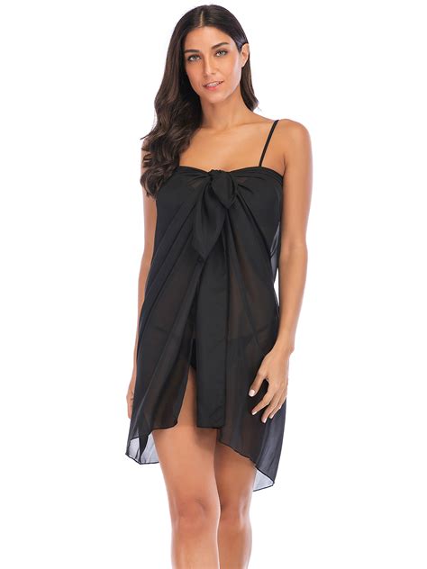 Sayfut Womens Short Sarong Beach Pool Bath Cover Up Chiffon Bikini