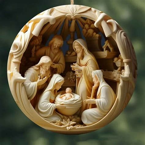 Suncoda Christmas Decorations Xmas Nativity Scene Ornaments 2024 New