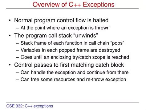 PPT Overview Of C Exceptions PowerPoint Presentation Free Download ID