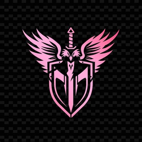 Premium Psd A Pink Shield With Wings And A Shield With Wings