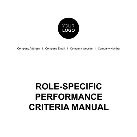 Role Specific Performance Criteria Manual Hr Template Edit Online And Download Example
