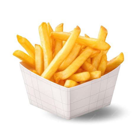 Premium Ai Image Crispy French Fries In A White Carton Represents
