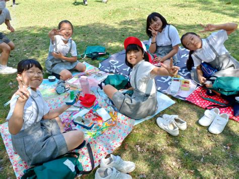 外でお弁当 塾小ブログ 朝日塾小学校