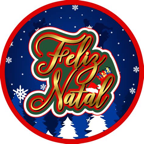 Feliz Natal Adesivo Redondo Sticker Ideal Para Painéis Decorativos Png