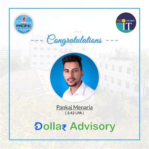 Congratulations To Pankaj Menaria From Computer Science And Engineering