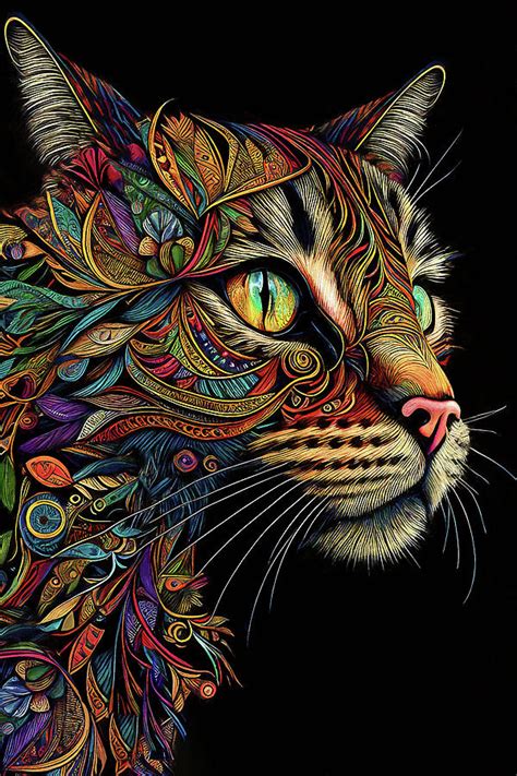 Toby The Colorful Tabby Cat Digital Art By Peggy Collins Fine Art America