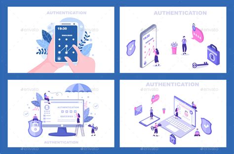 15 Authentication Security Flat Illustration Vectors Graphicriver