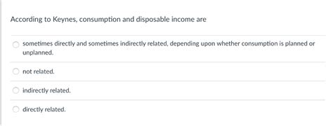 Solved According To Keynes Consumption And Disposable