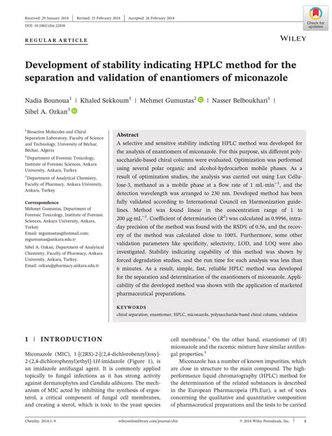 PDF Development Of Stability Indicating HPLC Method For The Separation And Validation Of