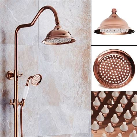 8 Retro Rose Or Douche Pommeau Douchette Tête Pluie Salle de Bain