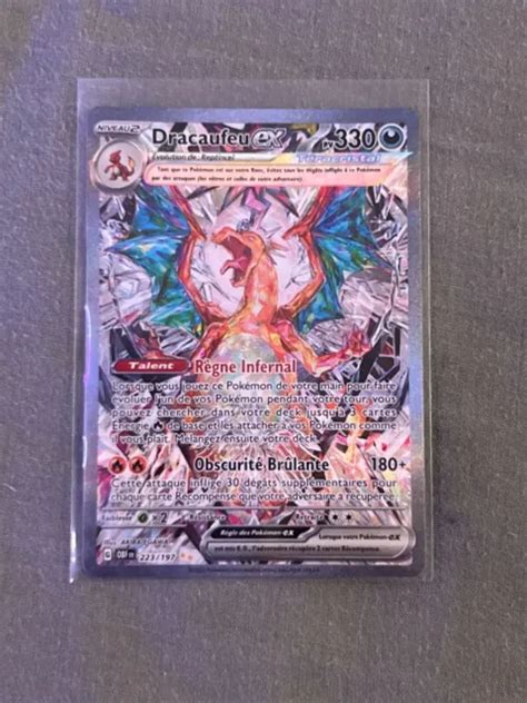 CARTE POKÉMON DRACAUFEU EX 223 197 Alternative EV3 Flammes Obsidiennes