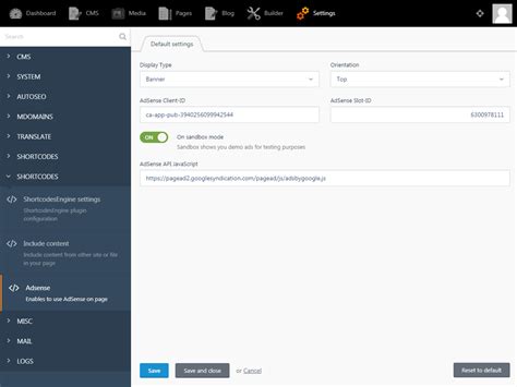 AdSense Plugin October CMS