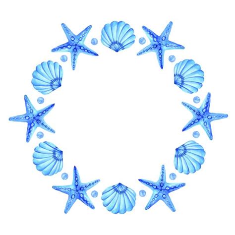 Blue Seashell Border
