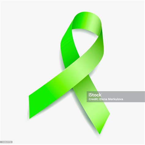 라임 그린 리본 인식 Achalasia 우울증 림프종 정신 건강 라임 질환 흰색 배경에 격리 벡터 그림입니다 사회 인식 기호에