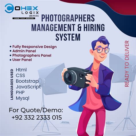 Cohex Logix On Linkedin Hiring Design Project Html Mysql Php Css Photographers Management