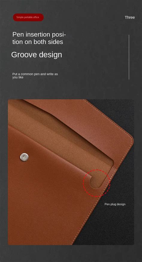 A4 크기의 비즈니스 Pu 가죽 파일 가방 대용량 Pvc 방수 보관 가방 자석 버클 파일 가방 사무실 데이터 Temu