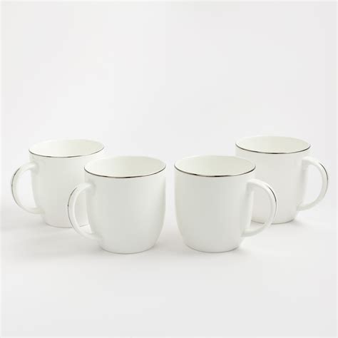 Кружка, 370 мл, 4 шт, фарфор F, белая, Ideal silver — купить в интернет ...