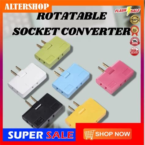 Original 3 In 1 Extension Plug Adapter Foldable 2 Prong Swivel Ac