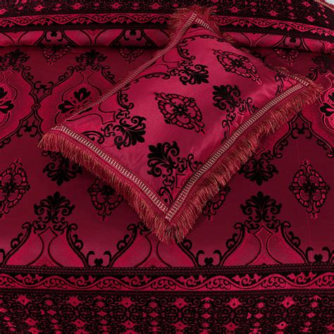 Pure Palachi Bed Sheet Burgundy Black King 10792 Lotus