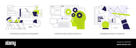 Ai Powered Data Analysis Abstract Concept Vector Illustrations Stock