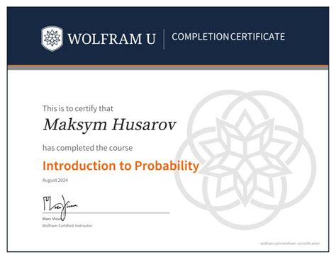 Maksym Husarov On Linkedin I Just Earned A Wolfram Certificate 💫 🥳