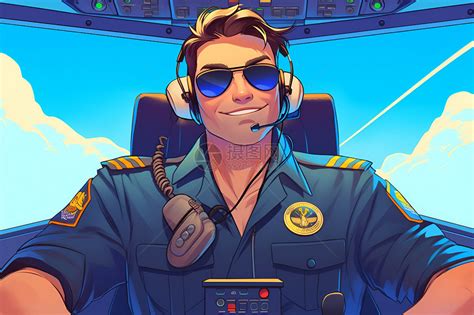 友好帅气的飞行员插画图片下载 正版图片601404380 摄图网