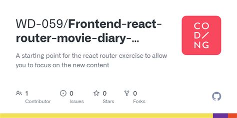 GitHub WD 059 Frontend React Router Movie Diary Template A Starting Point For The React