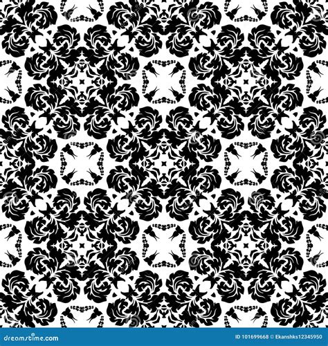 Black And White Seamless Repeating Vector Pattern Stock Vector Illustration Of Element