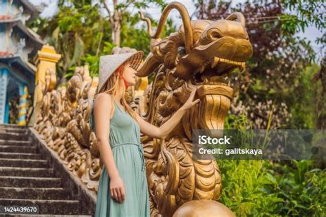 베트남 전통 모자를 쓴 젊은 여성 관광객이 베트남으로 여행합니다 30 34세에 대한 스톡 사진 및 기타 이미지 30 34세 건축 경관 Istock