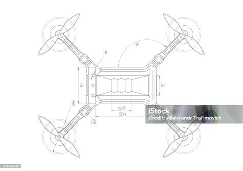 항공기 기술 도면 비행 로봇 윤곽선 드론 기술 혁신 벡터 일러스트 레이 션입니다 무인 항공기에 대한 스톡 벡터 아트 및 기타 이미지 무인 항공기 무인항공기