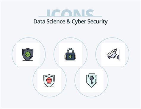 Data Science And Cyber Security Line Filled Icon Pack 5 Icon Design Locker Scanning Phone