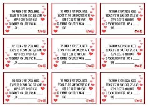 Ribbon Height Poem Printable