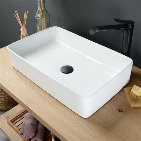 Keramik Aufsatzwaschbecken Weiss 60 Cm Eckig Bad Kaufen
