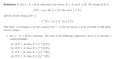 Solved Definition 1 Let F AB Be A Function And Assume XA Chegg Com