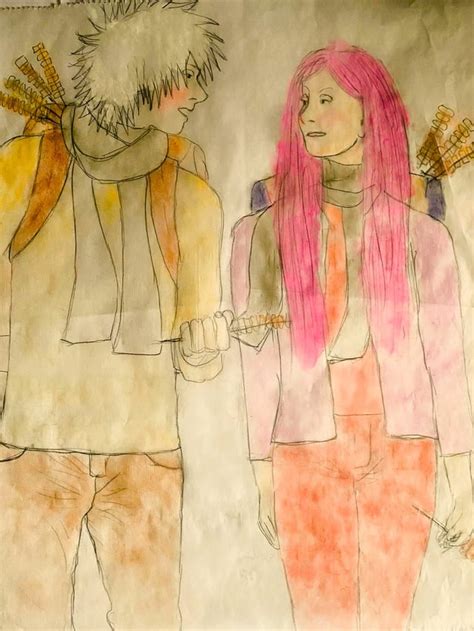 Kakashi And Sakura Heading Towards Their Destination Enjoying