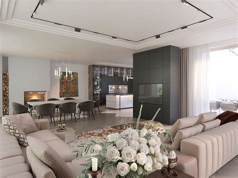 Проект интерьера дома в современном стиле Behance