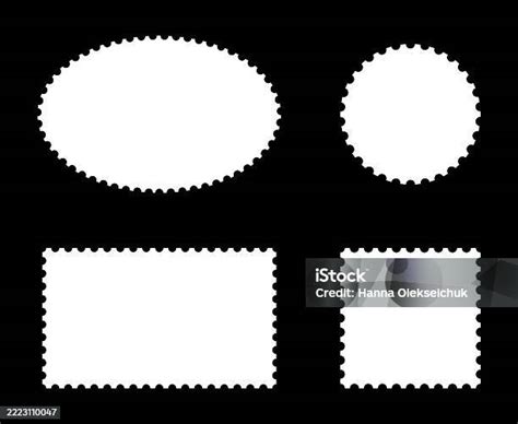 우표 프레임 세트 빈 테두리 엽서 편지의 배경 태그 레이블 쿠폰 곡선 흔들리 물결 모양의 천공 가장자리가 있는 상자 빈 원 직사각형 빈티지 우표 0명에 대한 스톡 벡터 아트