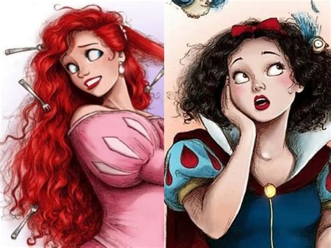 اگر پرنسس های دیزنی موهاشون فرفری بود چه شکلی میشدن