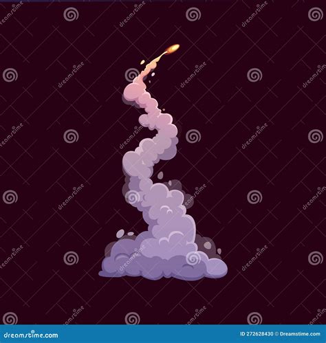 Cartoon Rocket Smoke Trail, Spaceship Launch Tail Stock Vector - Illustration of vector, book ...