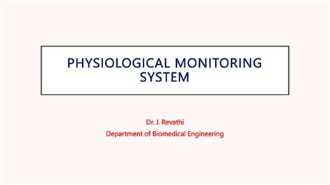 Patient Monitoring System To Monitor Physiological Parameterspptx