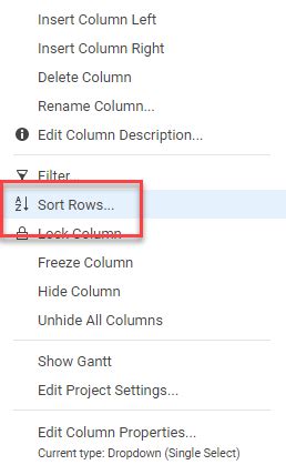 Sorting Smartsheet Community