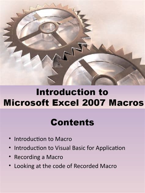 Introduction To Excel 2007 Macros Download Free Pdf Microsoft Excel